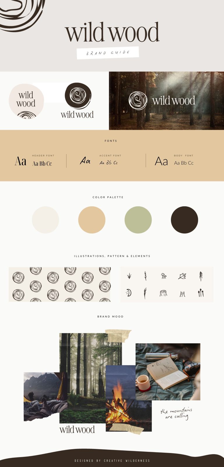 Wild Wood Eco Natural Brand Identity | Pre-Made Brand Kit
